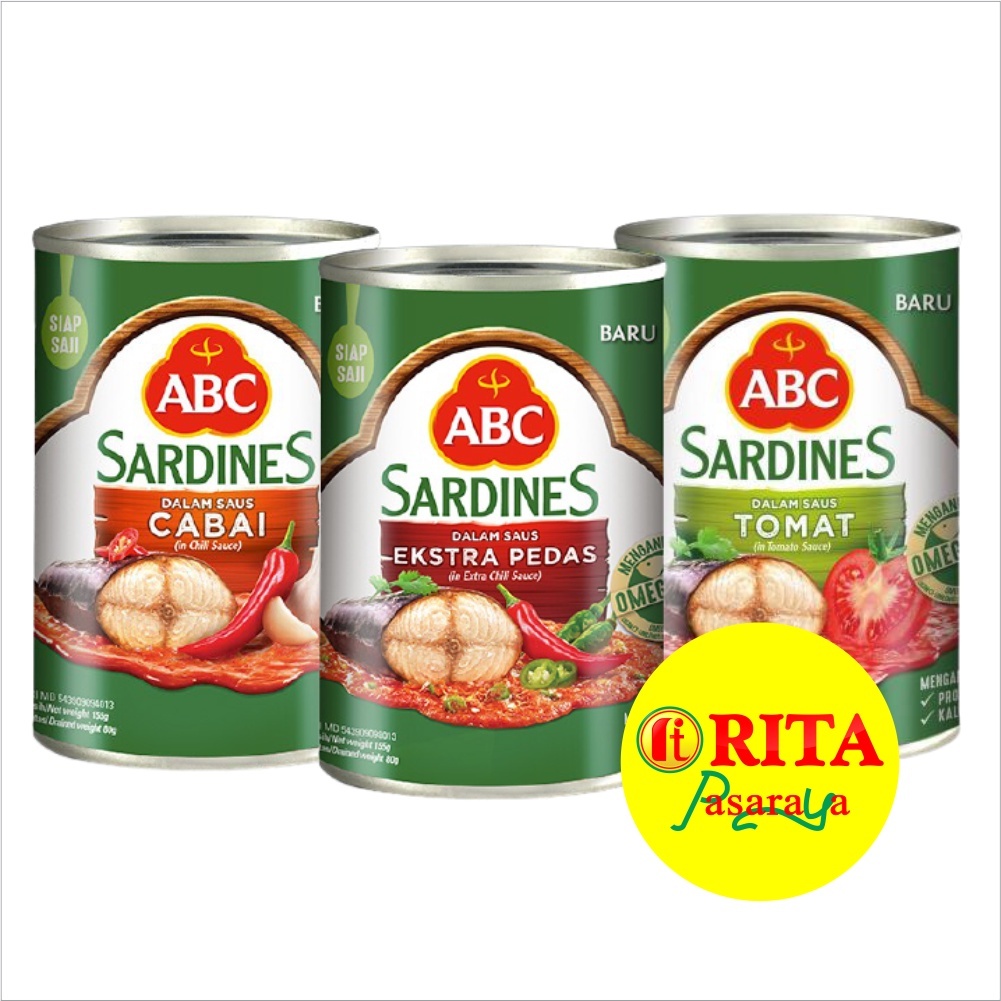 Jual ABC Sarden / ABC Sardines Rasa Tomat / Cabai / Extra Pedas 155 Gr ...