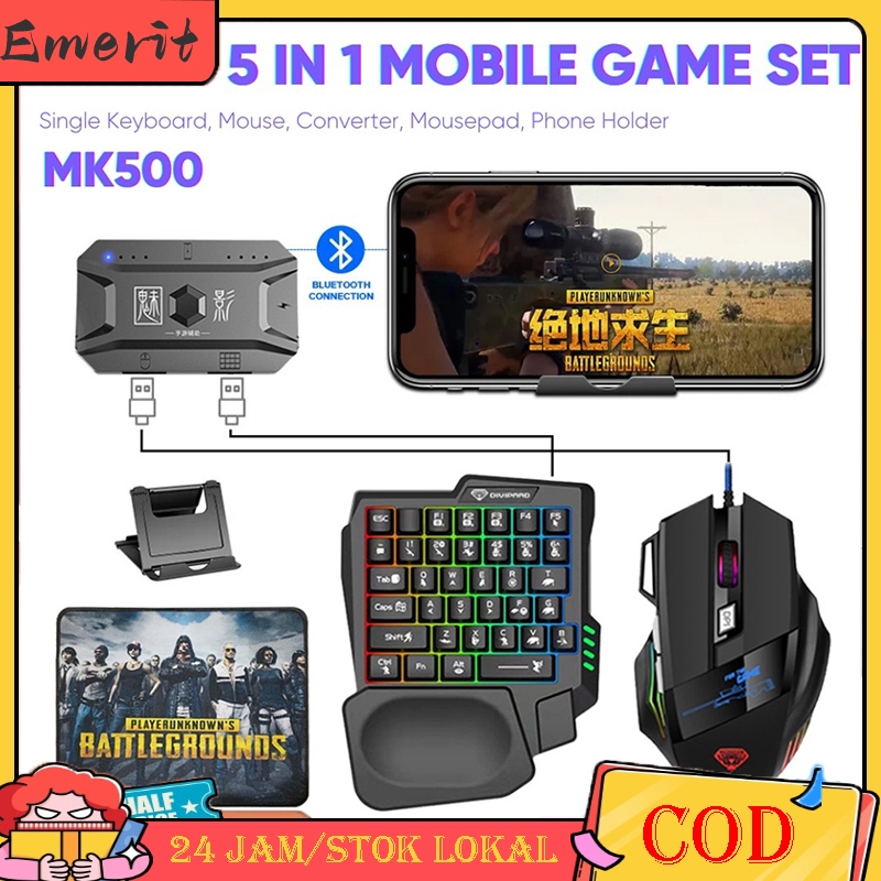 Jual Paket Keyboard Gaming Single Hand RGB Divipard 5in1 - Keyboard ...