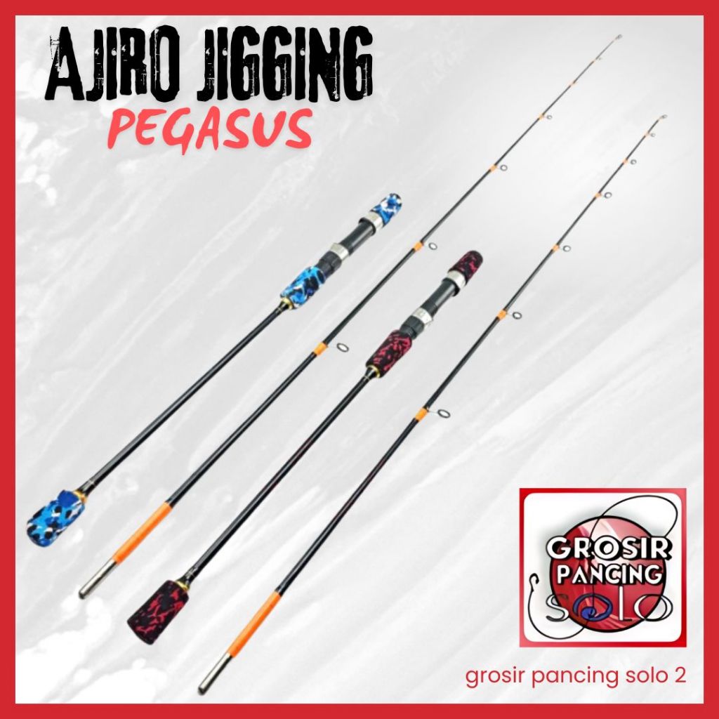 Jual joran pancing jigging ajiro pegasus 165 180 cm fiber solid pancing ...