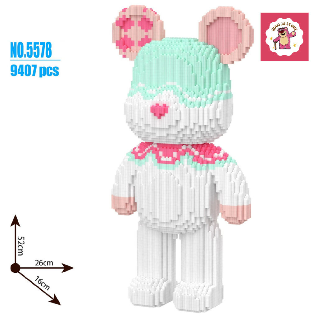 Jual Nano Blocks BIG VIOLENT BEAR Series 3D Model, Mainan Blok Susun ...