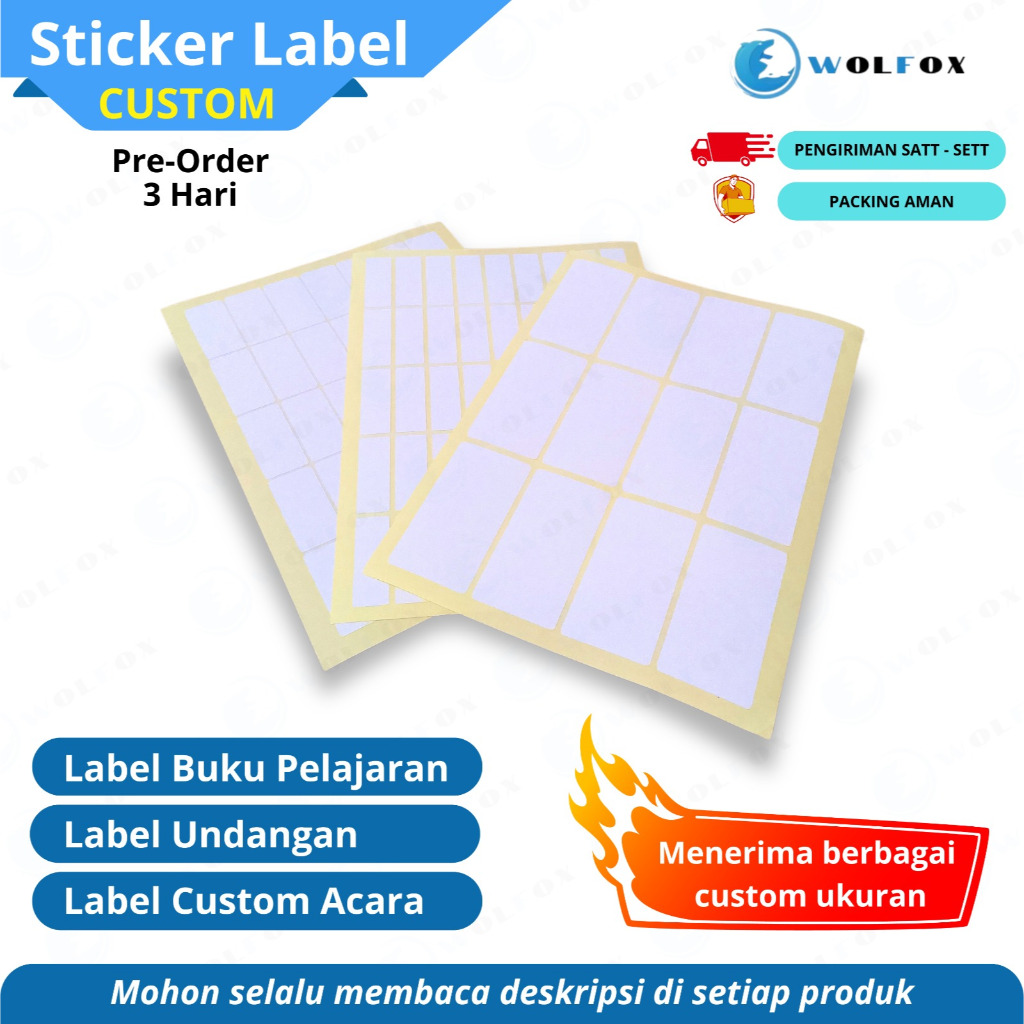 Jual Sticker Label Varian / Ukuran Bisa Custom | Shopee Indonesia