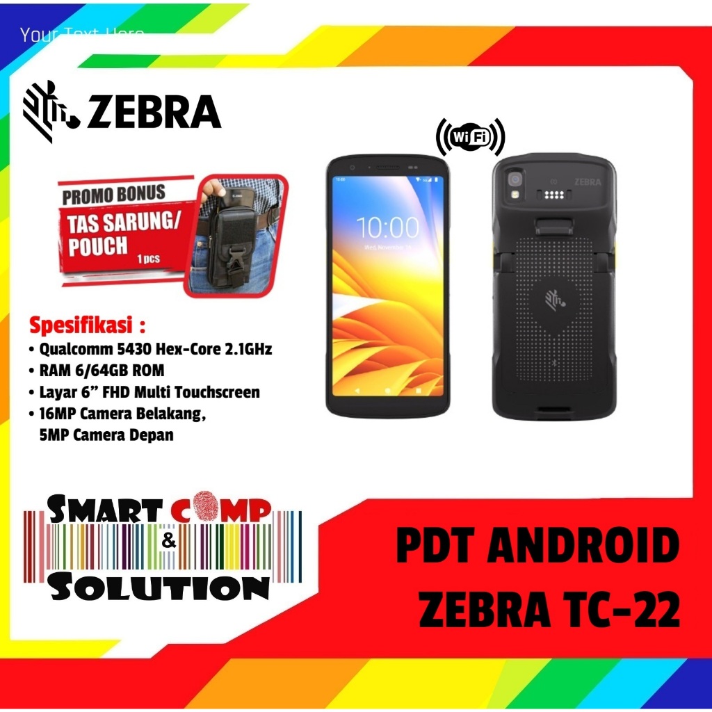 Jual Barcode Scanner Android PDT Zebra TC22 / TC-22 / TC 22 Mobile ...