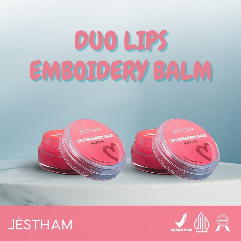 Jual Jestham Lip Bam Embroidery (bibir merah merona alami) | Shopee Indonesia