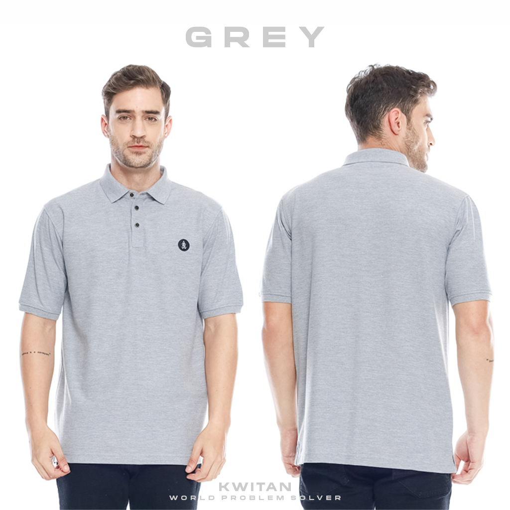 Jual KWITAN Kaos Kerah Polo Shirt GREY MISTY | Shopee Indonesia