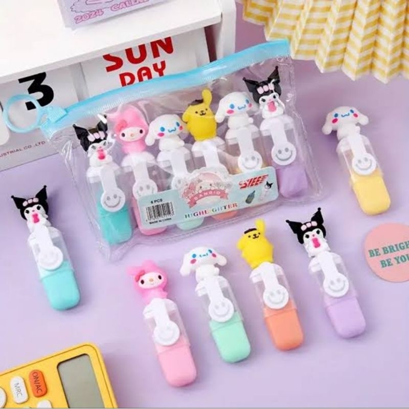 Jual Cute Mini Highlighter Sanrio Set 6 Pcs Stabilo SY-709-6 | Shopee ...