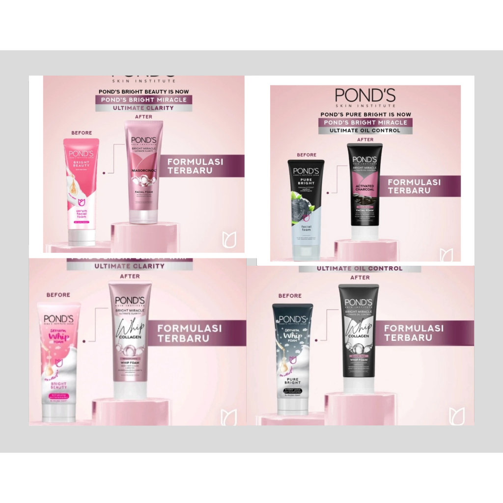 Jual Ponds facial foam 100 ml (pure bright/bright beauty) | Shopee ...