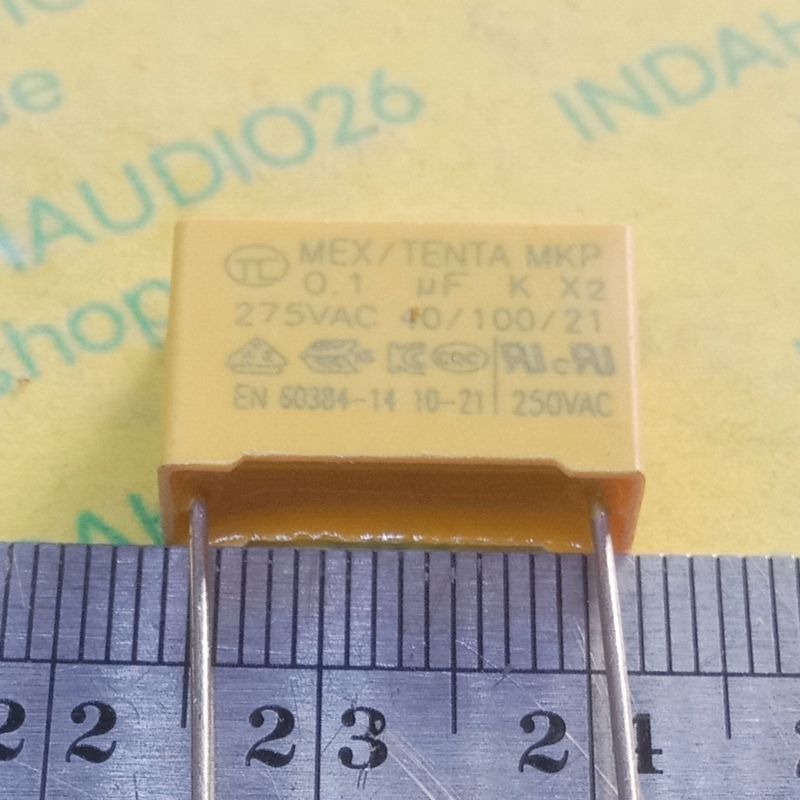 Jual MEX/TENTA MKP 104 275v 15mm 0.1uf k x1 275vac mkm 100n 100nf capasitor kapasitor 100 n 100 ...