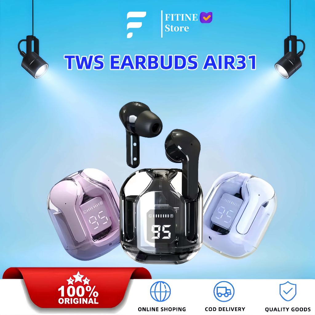 Jual Headphone Air31 Tws Bluetooth v5.3 In-Ear Earbuds In-Ear Headphone Bluetooth Tembus Peredam ...