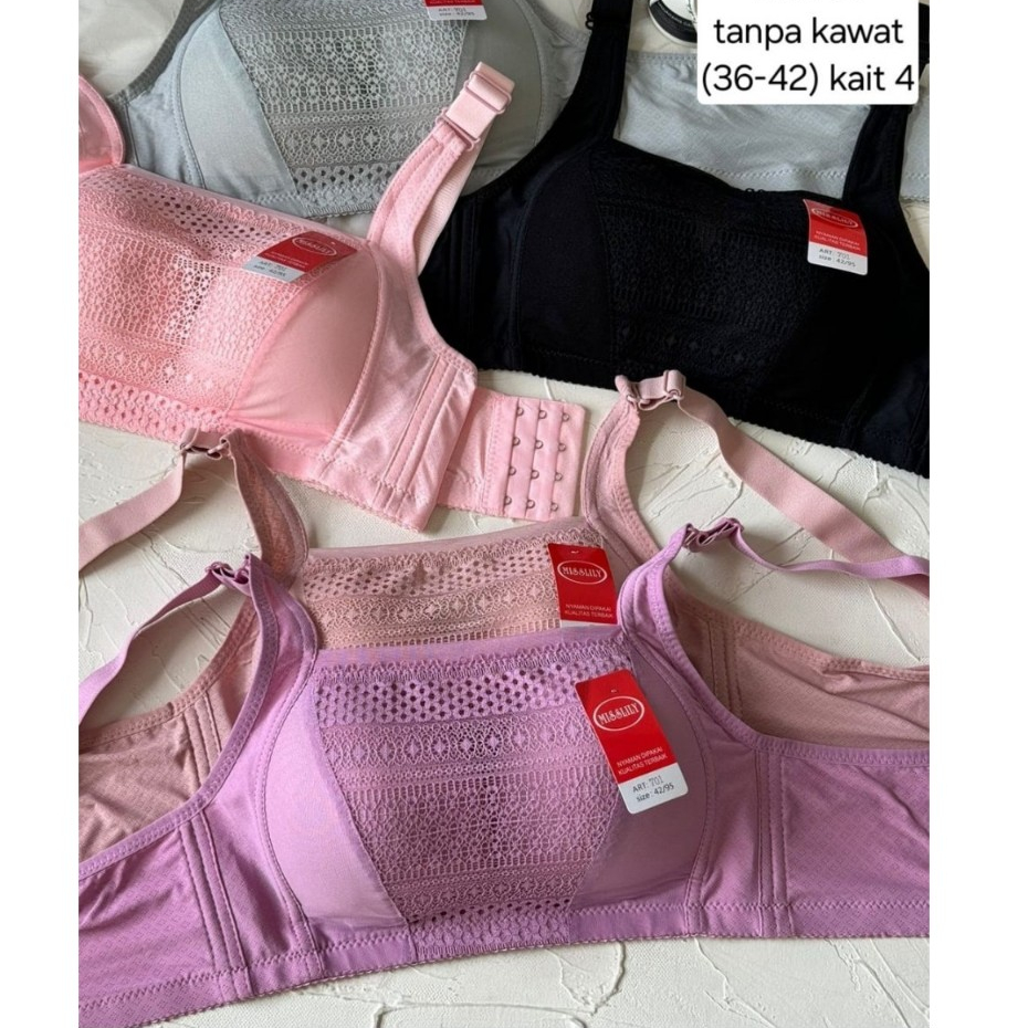 Jual 3PCS BRA KEMBEN KAIT 4 NON KAWAT MEWAH ELEGAN BH KEMBEN MISSLILY ...