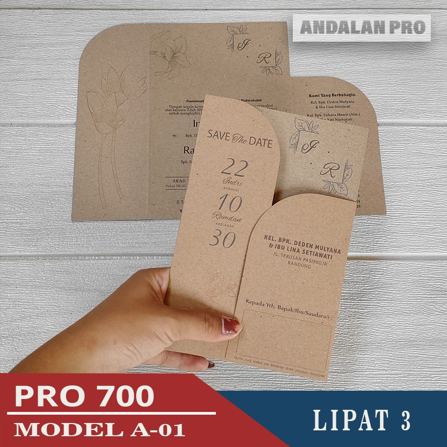 Jual Lipat 3 Model A-01 - Kertas Undangan Polosan Untuk Undangan ...