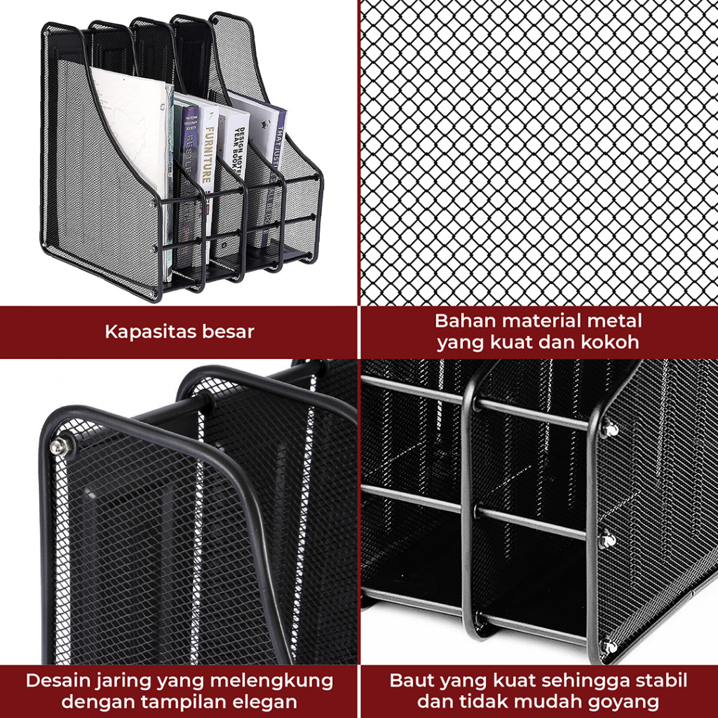 Jual File Box Foldable Steel 4 Layer Rak Penyimpanan Dokumen 4 Sekat ...