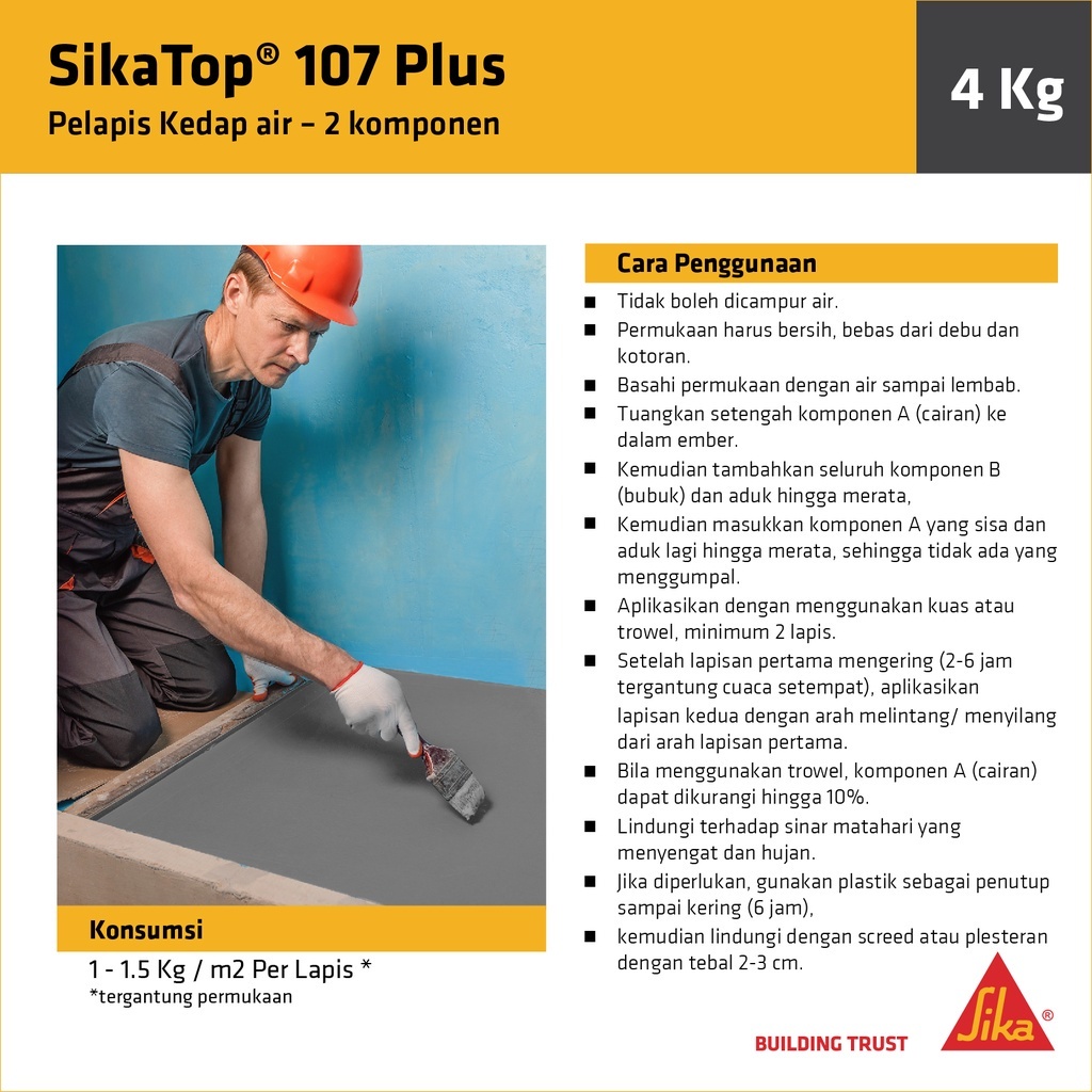 Jual SIKATOP 107 PLUS 4X4 KG // SIKA TOP 107 4KG | Shopee Indonesia