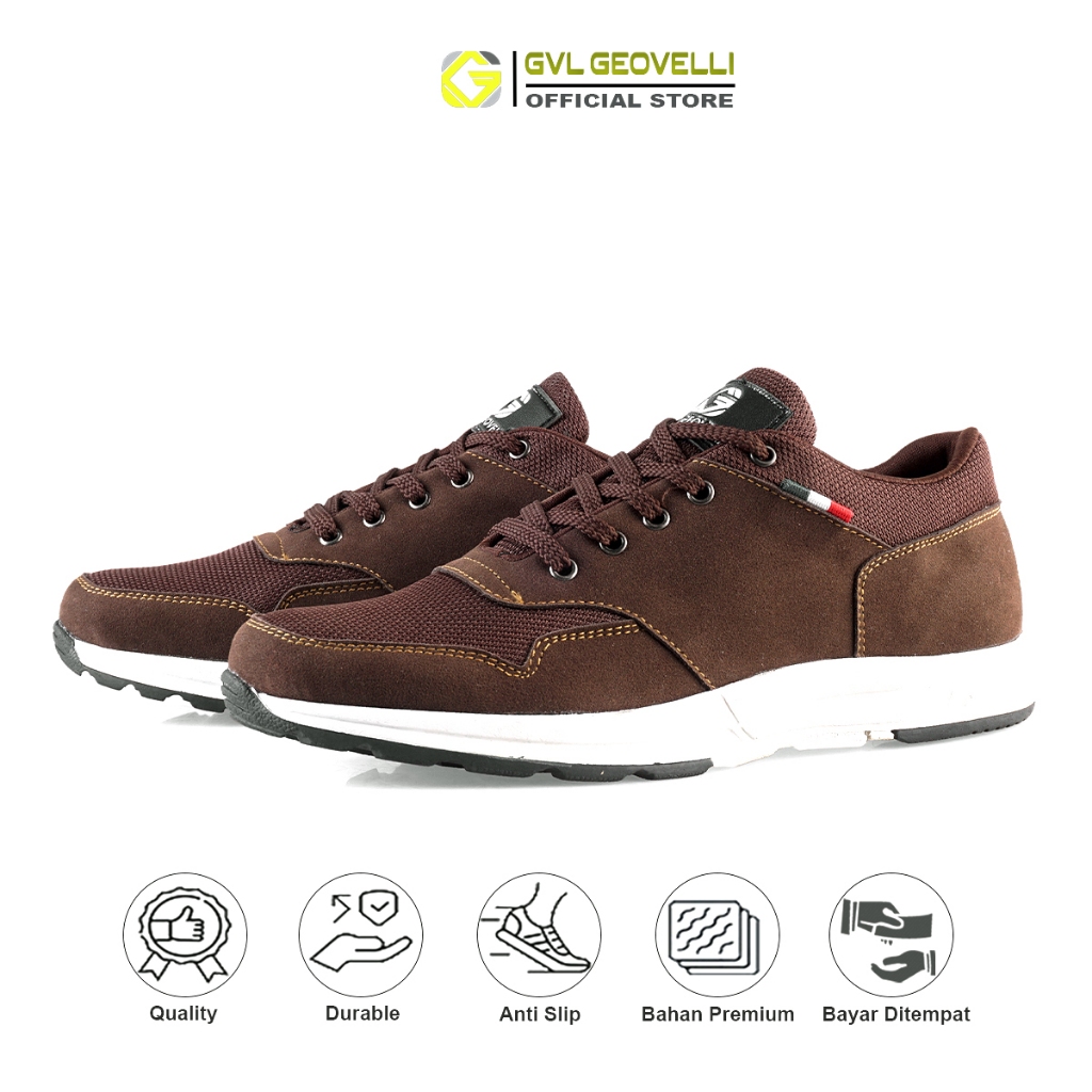 Jual Gvl Geovelli Genio G3134 Brown | Sepatu Sneakers Casual Sport ...