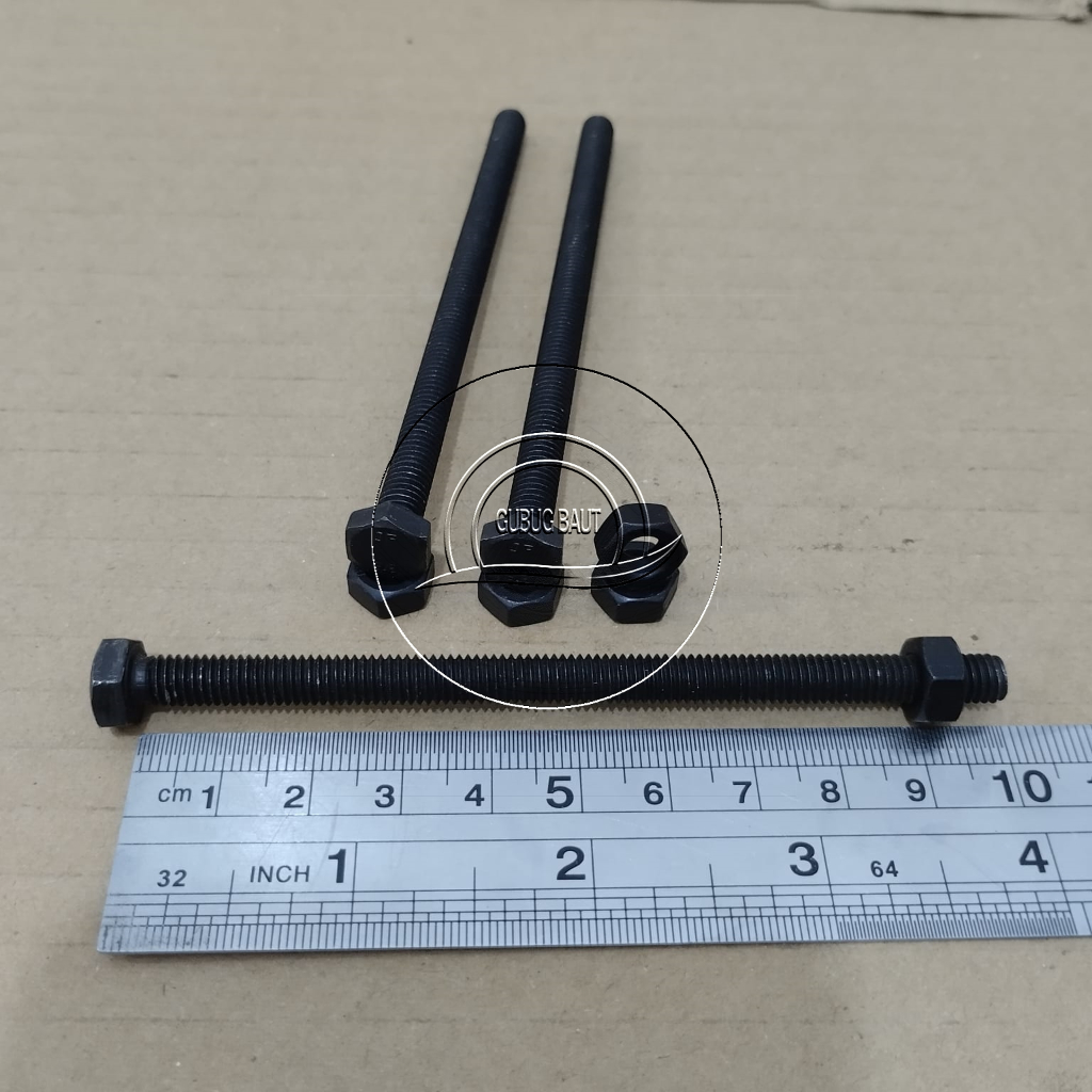 Jual BAUT BAJA GRADE 8.8 M6X100 PANJANG 10CM FULL DRAT KUNCI 10 BAUD MUR M6 X 100 6X100 6 X 100 ...