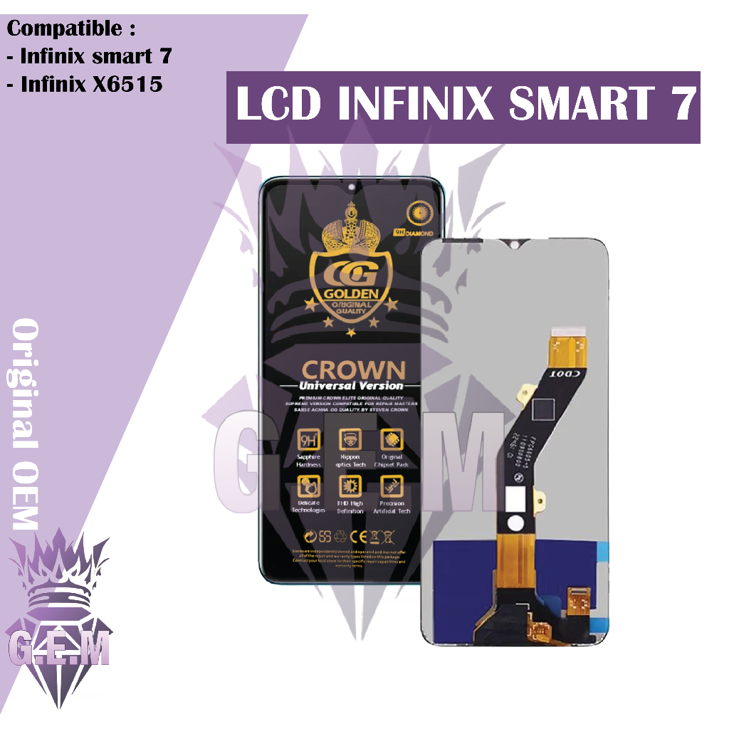 Jual LCD INFINIX SMART 7 / X6515 / ITEL A40 / TECNO SPARK 2023 TOUCHSCREEN FULLSET COMPLETE ...