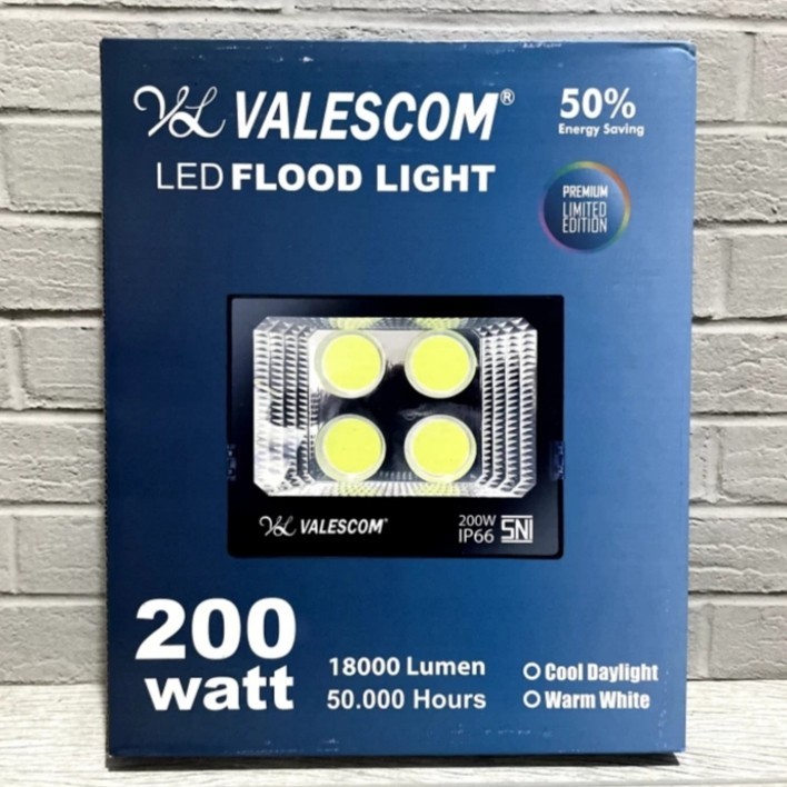 Jual FLXshop - Lampu Sorot AC 200Watt Tembak IP66 Valescom LED Flood Light Cool Putih/Lampu ...