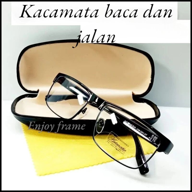 Jual Kacamata Lensa Plus Baca Dan Jalan Frame Persegi | Shopee Indonesia