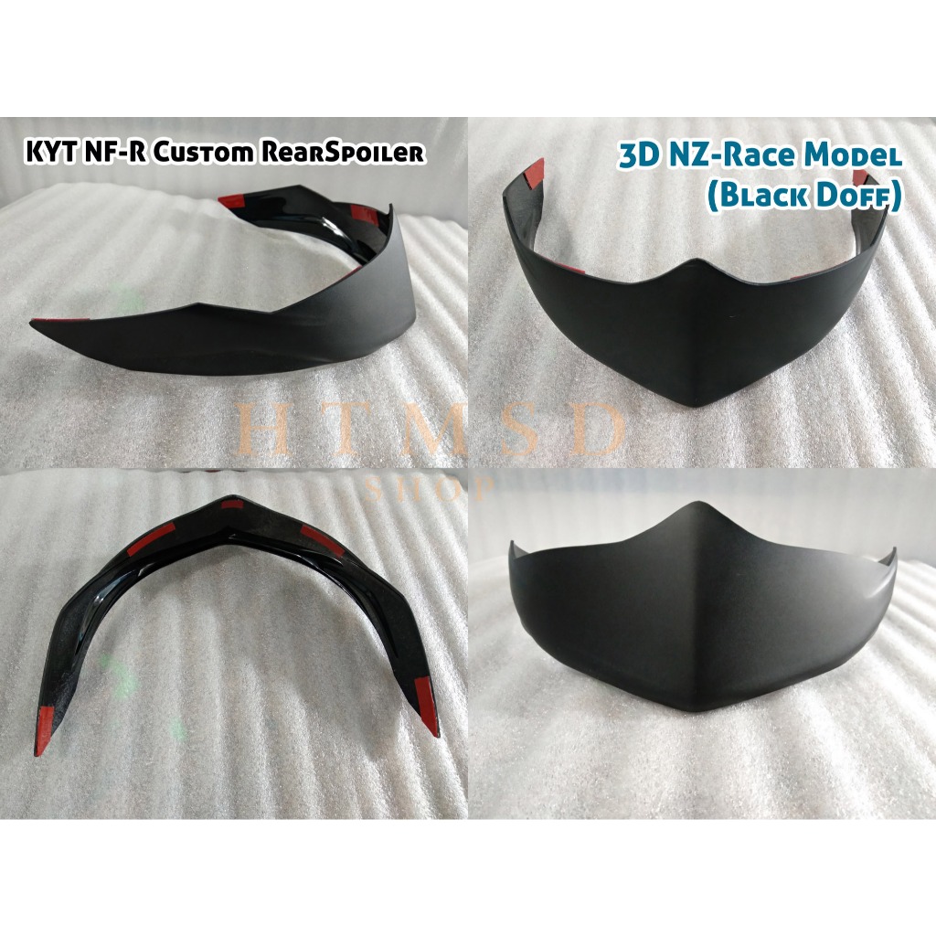 Jual Spoiler KYT NF-R / NFR - 3D NZ-Race Model (Black Doff) | Shopee ...