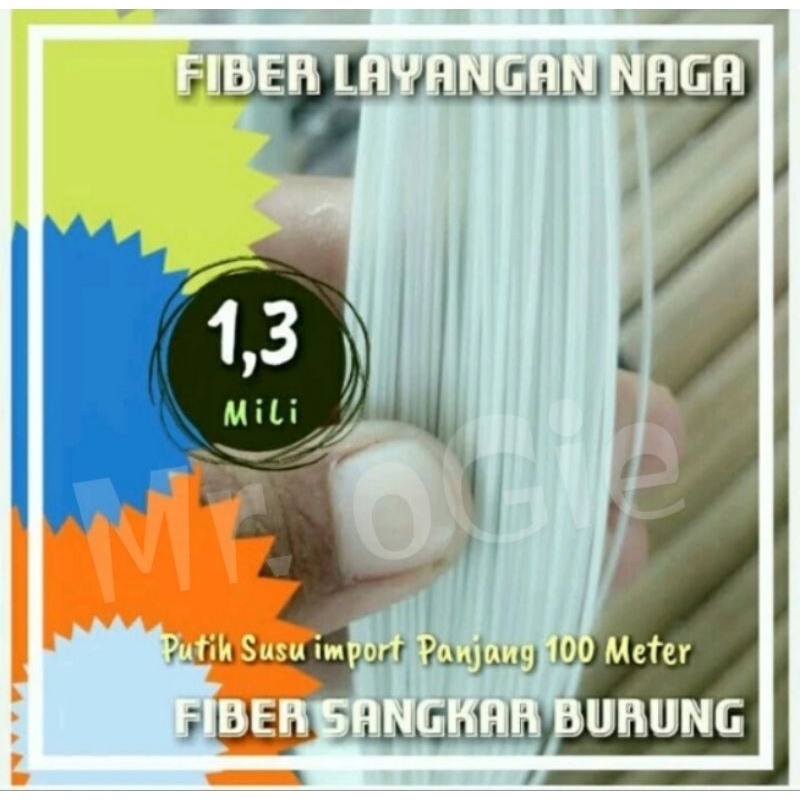 Jual Ruji Fiber 1.3 mili putih susu (1O/5O/100 meter) | Shopee Indonesia