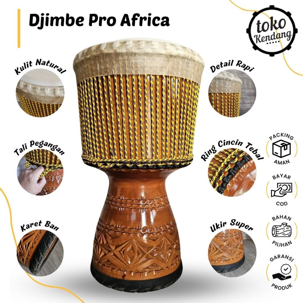 Jual Kendang Jimbe Pro Gendang Afrika Reggae Ukuran Jumbo 60cm 13 inch ...