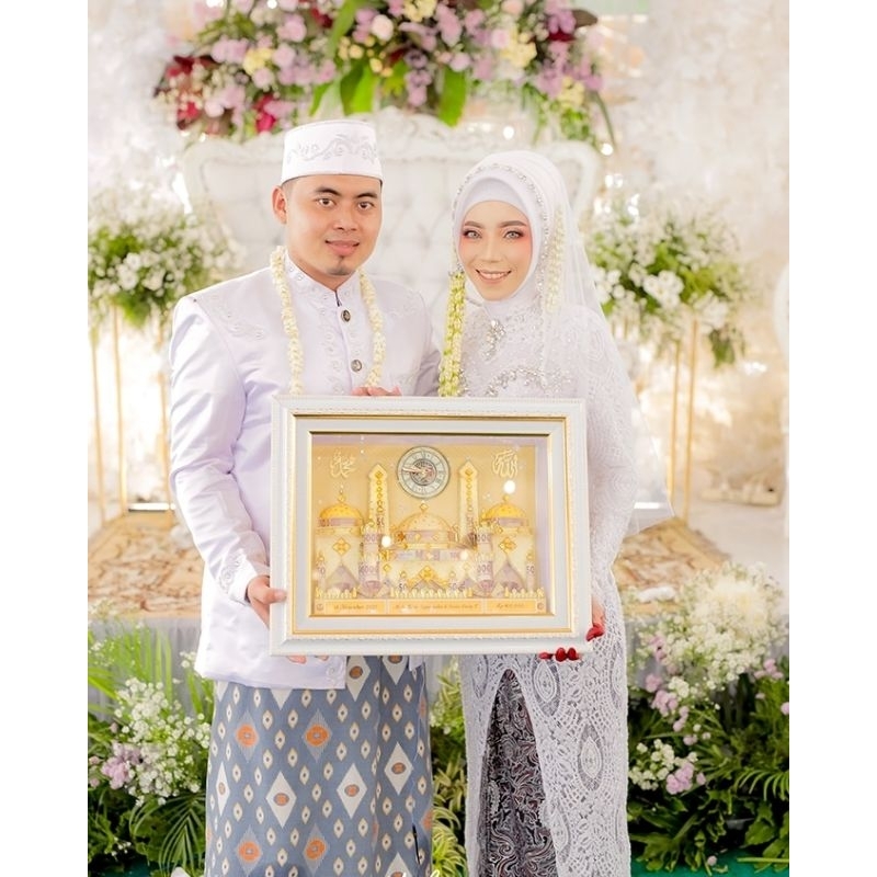 Jual promo Mahar nikah masjid lampu 3D hanya warna biru | Shopee Indonesia