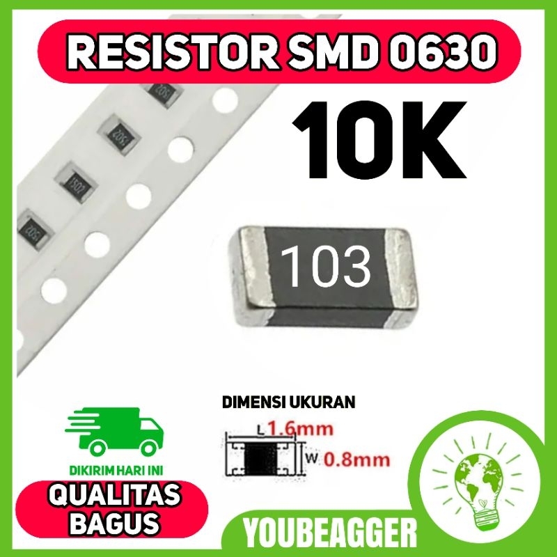 Jual Resistor smd 10k 103 tipe 0603 | Shopee Indonesia