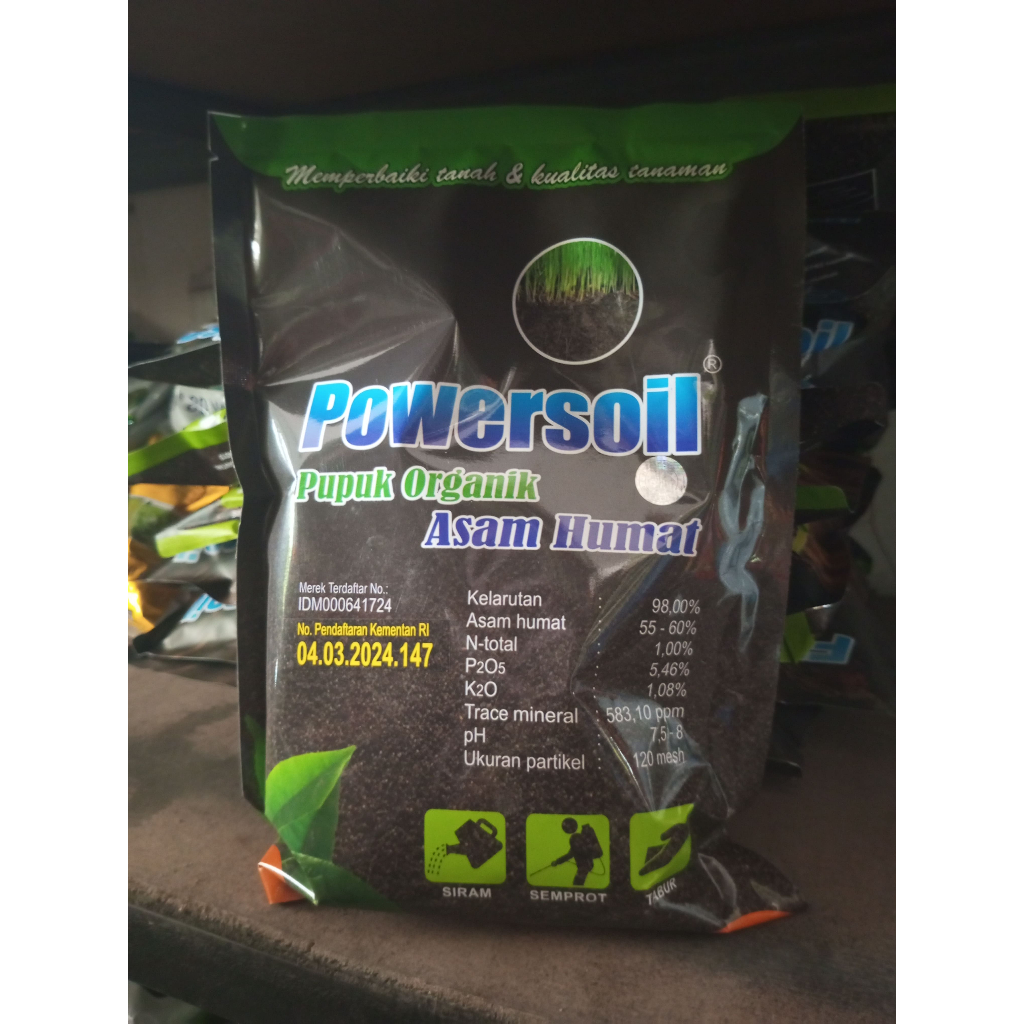 Jual POWERSOIL Pupuk Organik Asam Humat 1 KG Pembenah Penyubur Tanah Humic Acid | Shopee Indonesia