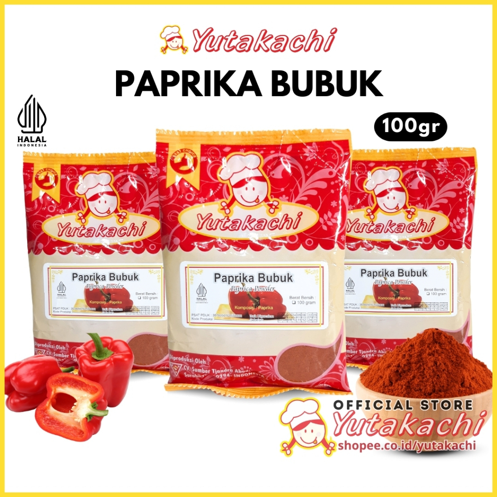 Jual Paprika Bubuk 100gr Yutakachi / Paprika Merah Bubuk / Bumbu Rempah ...