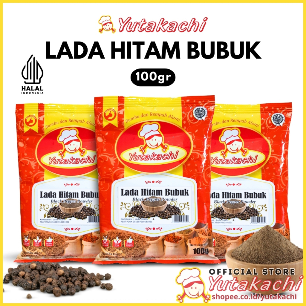 Jual Lada Hitam Bubuk 100 gram Yutakachi / Merica Hitam 100g / Ground ...