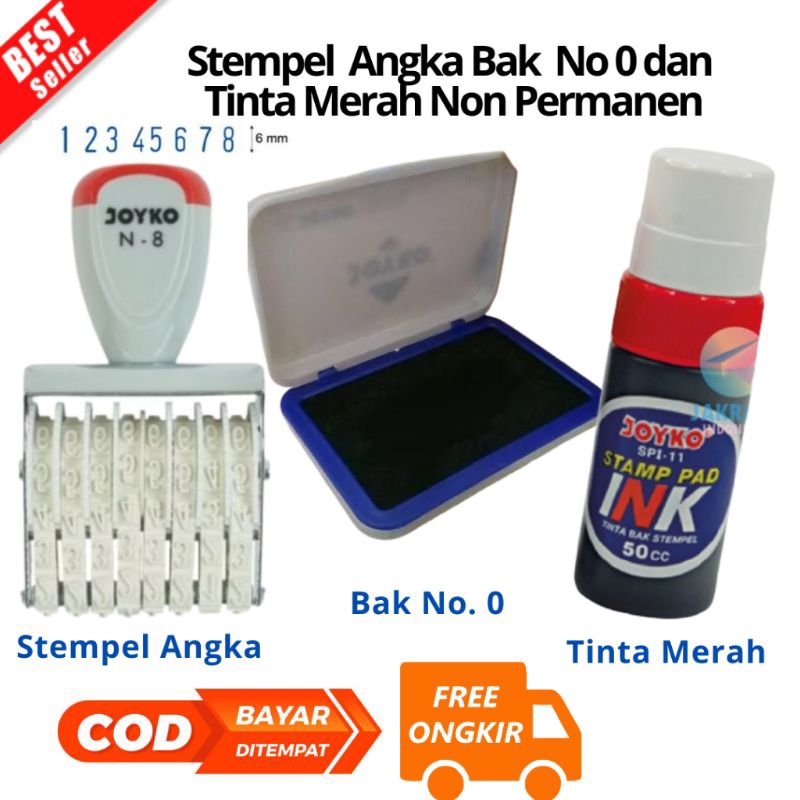 Jual [N8] BAYAR DI TEMPAT Paket Stempel 8 Angka N8 Bak Stempel dan ...