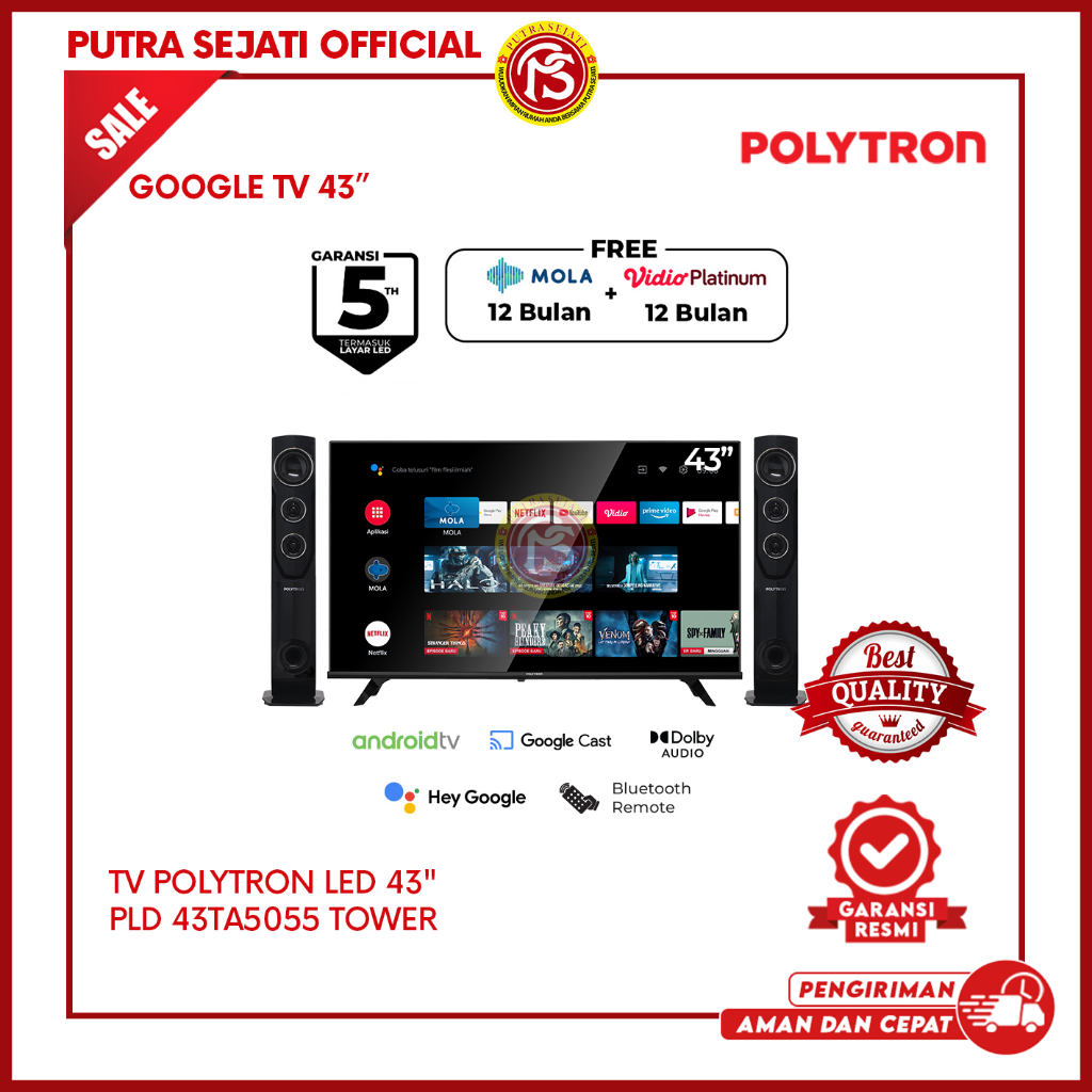 Jual EL TV POLYTRON LED 43" PLD 43TA5055 TOWER | Shopee Indonesia