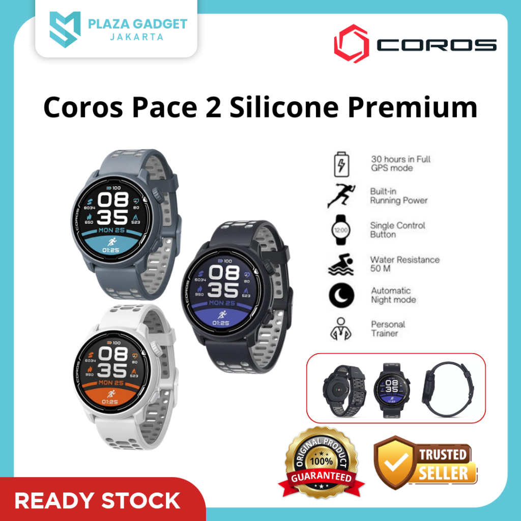 Jual Jam Tangan Smartwatch Coros Pace 2 Silicone Premium GPS Sport ...