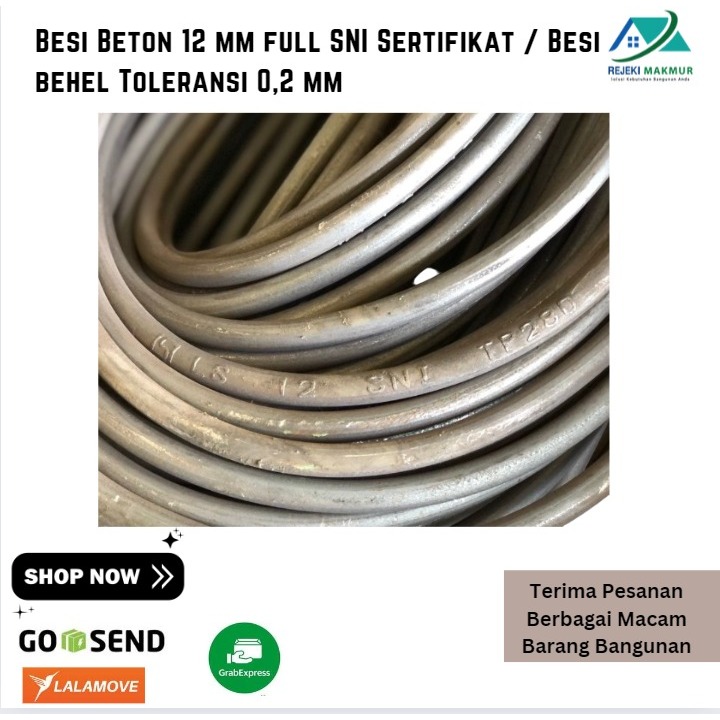 Jual Besi Beton 12 mm full SNI Sertifikat / Besi behel Toleransi 0,2 mm ...