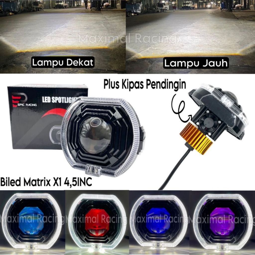 Jual Lampu Biled Projie Matrix 4.5 inc X1 Original Flat Cut Dengan ...