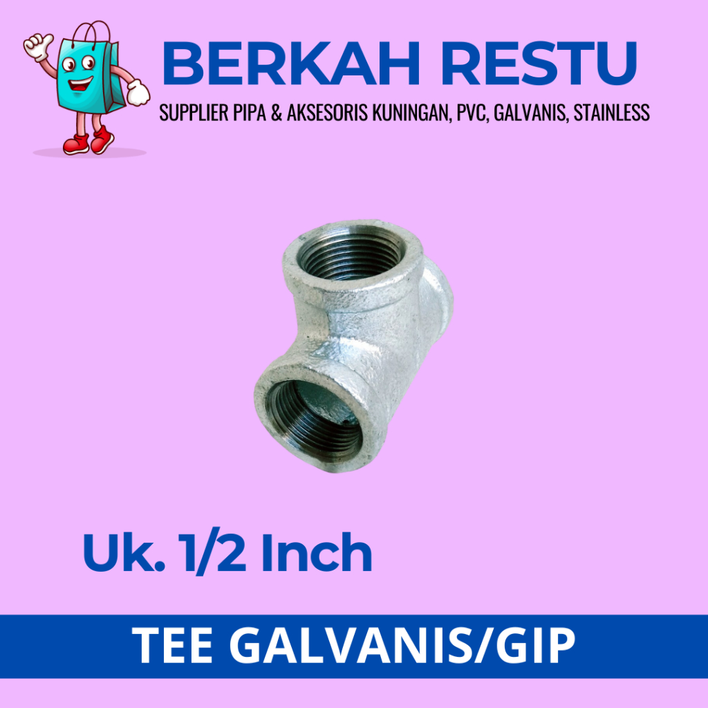 Jual Tee GIP / Galvanis / Besi 1/2" Inch | Shopee Indonesia
