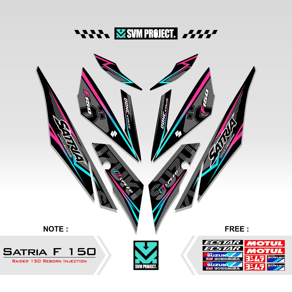 Jual STRIPING SATRIA INJEKSI 150 M0TIF 10 STIKER SATRIA F 150 2016-2022 ...