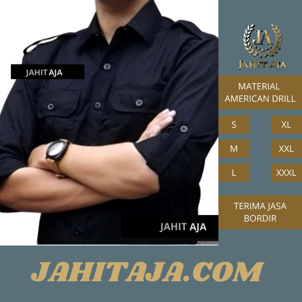 Jual Baju Kemeja PDL Premium Lengan Panjang Army putih abu khaki krem ...