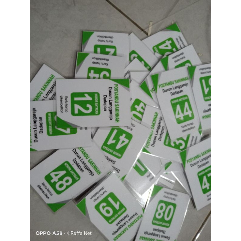 Jual Nomor antrian + laminating isi 20 pcs | Shopee Indonesia