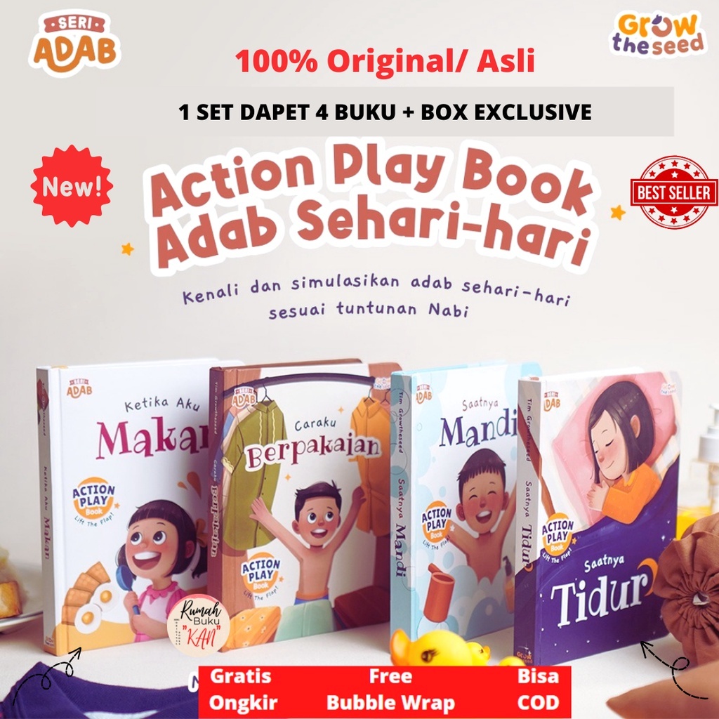 Jual Buku SERI ADAB GROW THE SEED Action Play Book Bacaan Anak ...