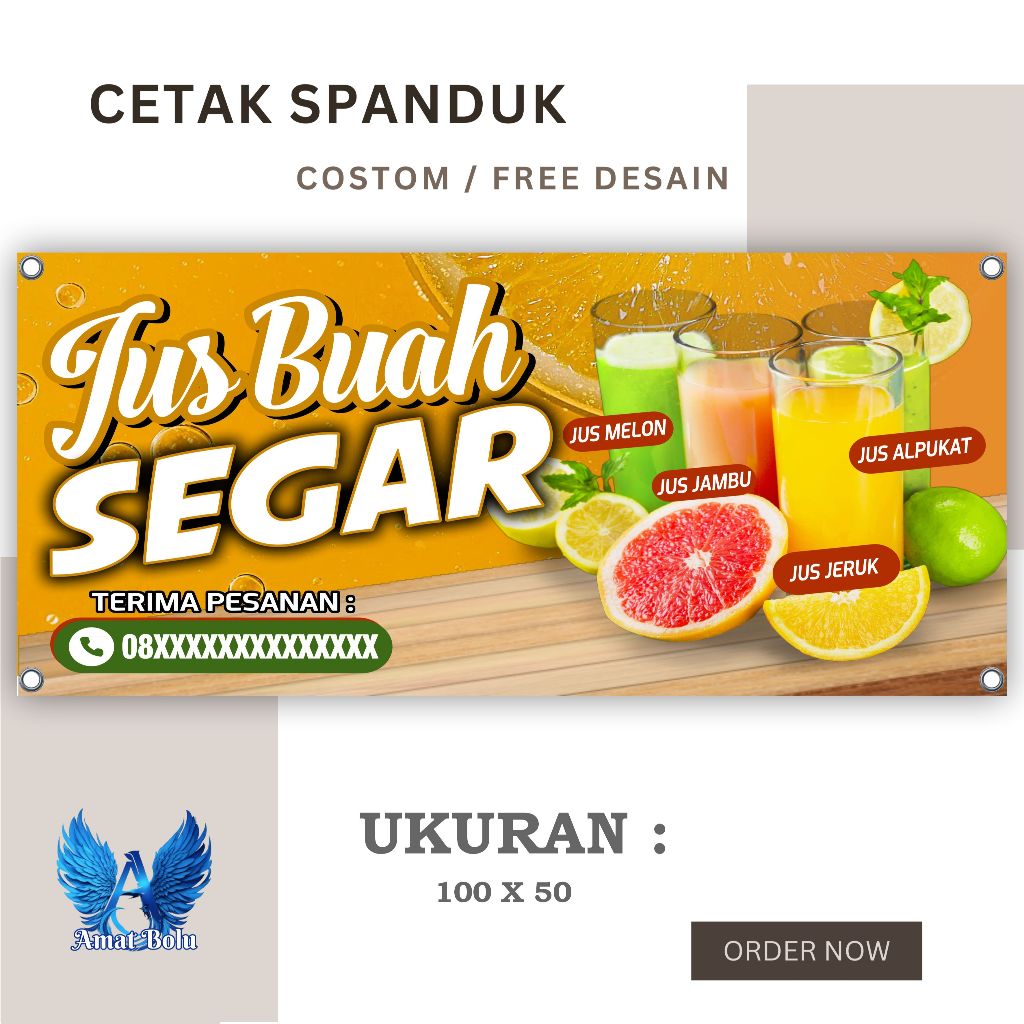 Jual Spanduk Banner Jus Buah Segar Bisa Request | Shopee Indonesia