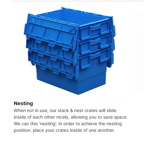 Jual Box Container Plastik Logistik Industri Stackable 50kg 80L Penutup ...