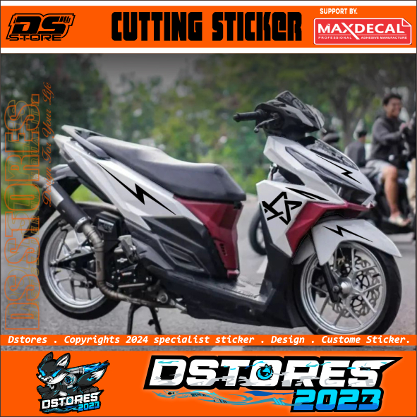 Jual VRV42 Cutting Sticker Striping Variasi Vario 125-150 Led Old Bintang Petir Simple Style ...
