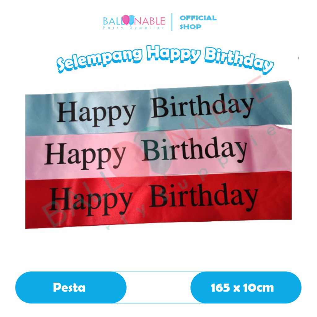 Jual Selempang Happy Birthday | Sweet Seventeen | Ulang Tahun SABLON ...