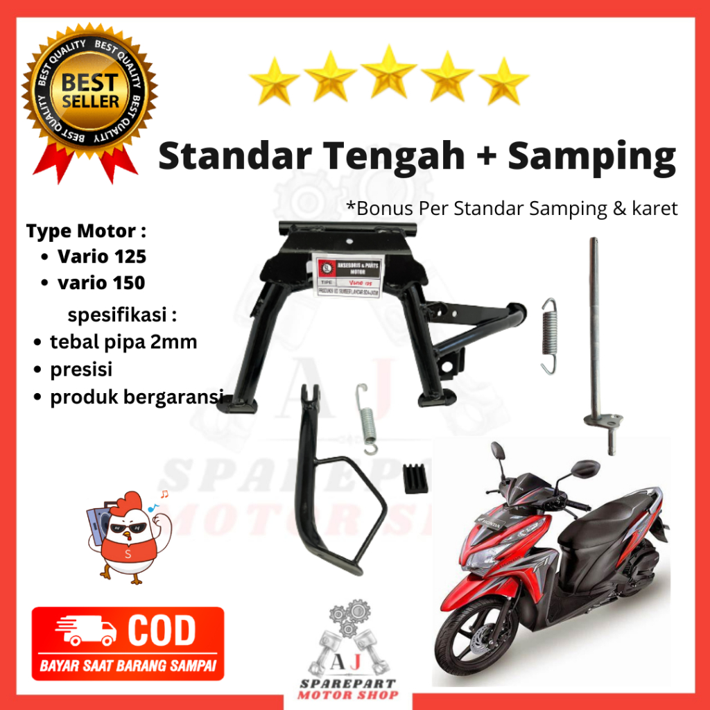 Jual Standar 2 Standar Tengah Standar Samping Jagang Motor Honda Vario 125 | Shopee Indonesia