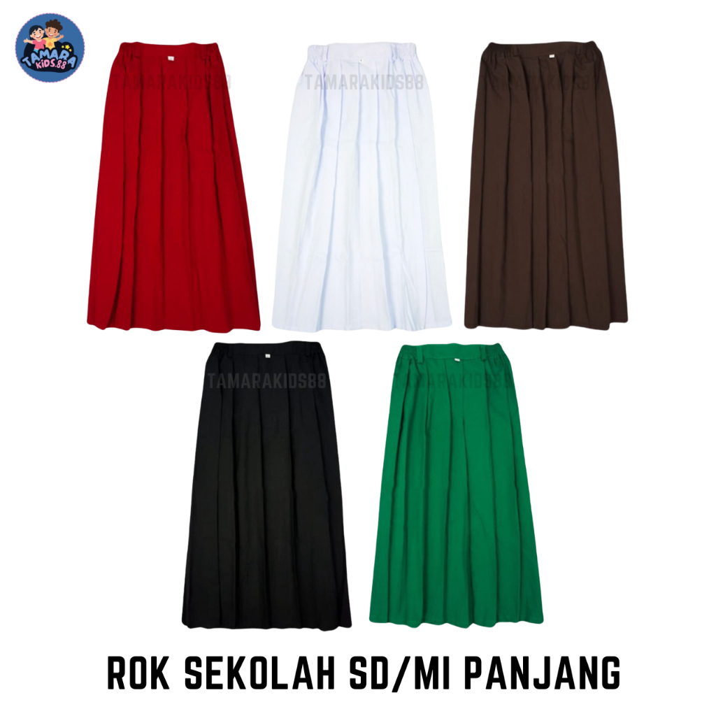 Jual Rok Sekolah SD / MI Panjang Katun Murah Berkualitas - Rok Merah ...