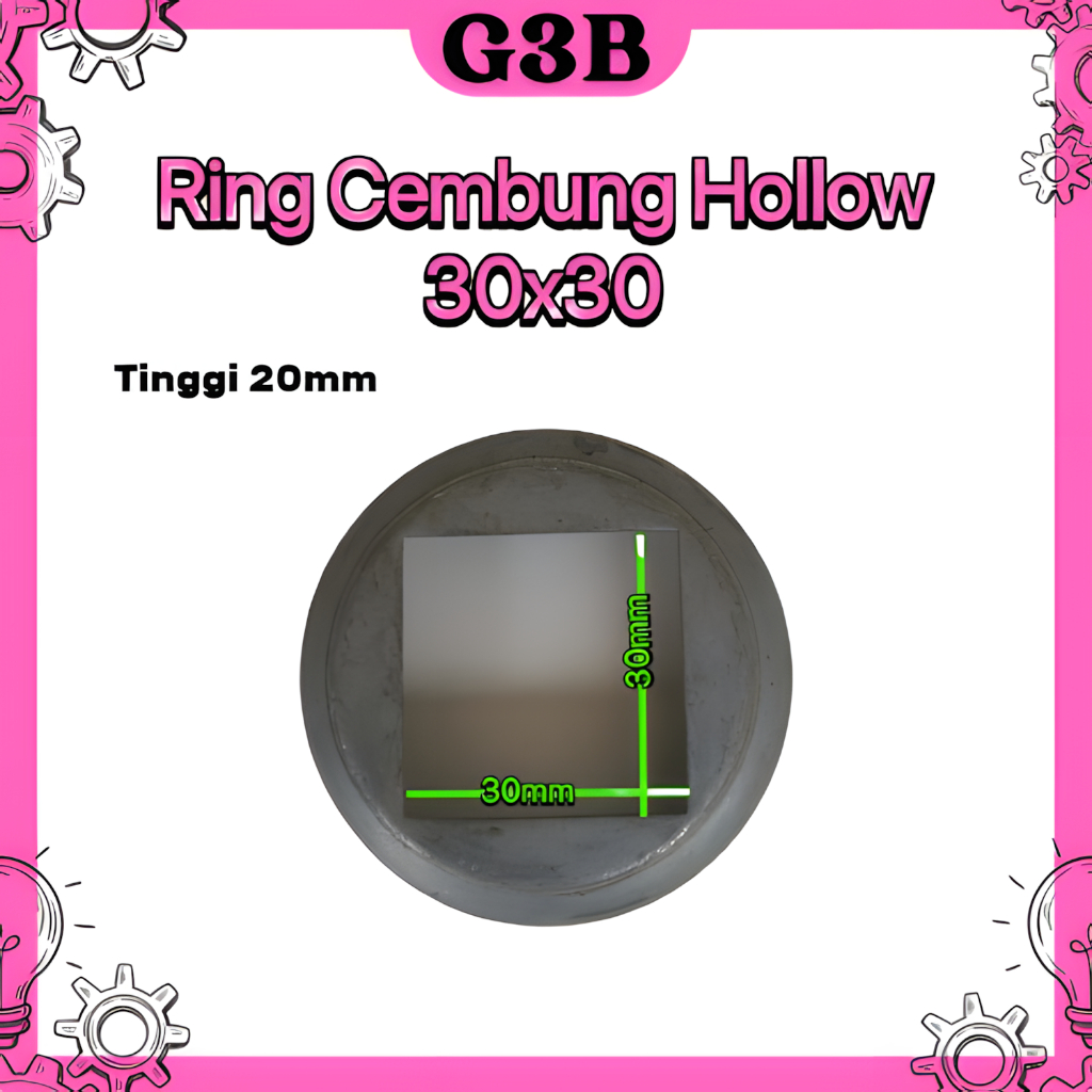 Jual ring bulat hollow 30x30 ring cembung kaki ring hollow ornamen ...