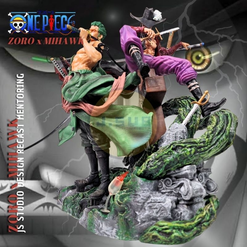 Jual Action Figure Zoro x Mihawk Statue Onepiece JS Studio Design ...