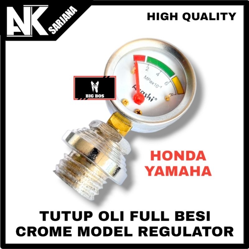 Jual TUTUP OLI FULL BESI CROME MODEL REGULATOR ADA JARUM INDIKATOR ...