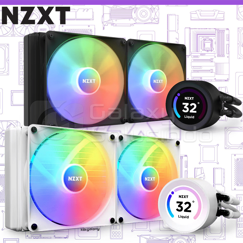 Jual NZXT Kraken Elite 240 RGB 240mm AIO Liquid Cooler with LCD Display and RGB Fans - Black ...