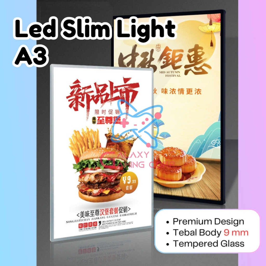 Jual Slim Light Box LED Frame Advertising Neon Box Menu A3 | Shopee ...